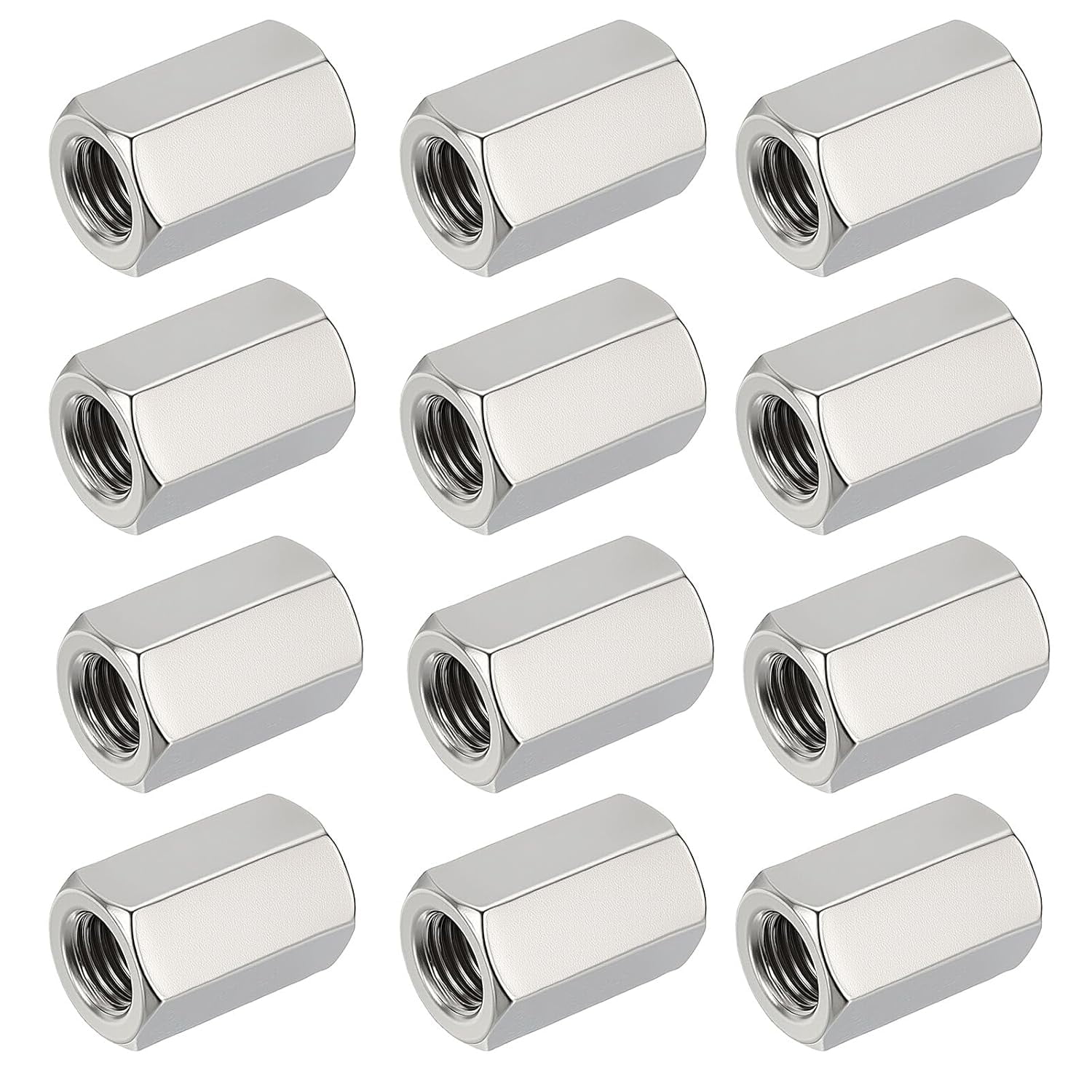 CERPXFF-Hex Coupling Nuts, 1/2-13 UNC 25mm/0.98" Length, 12 Pack 304 Stainless Steel Rod ...