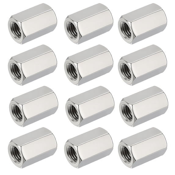 CERPXFF-Hex Coupling Nuts, 1/2-13 UNC 25mm/0.98" Length, 12 Pack 304 ...