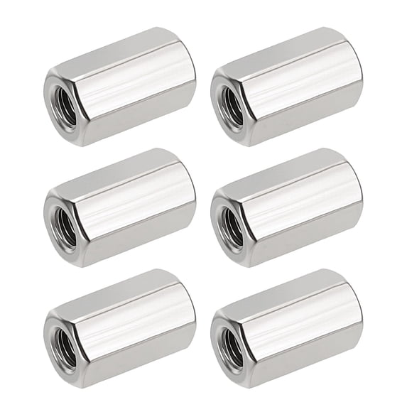 CERPXFF-Hex Coupling Nuts, 3/8-16 UNC 25mm/0.98" Length, 6 Pack 304 ...