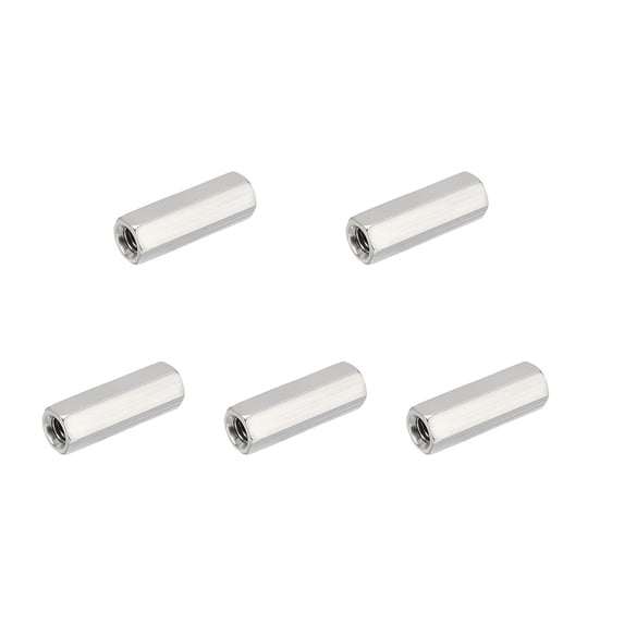 CERPXFF-Hex Coupling Nuts, M5 x 0.8-Pitch 30mm/1.18" Length Metric ...
