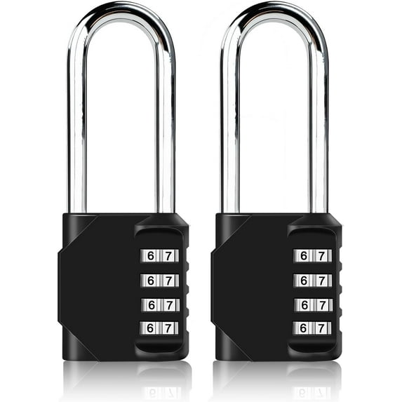 CERPXFF-High Security 2 Pack Black Gym Locker Lock, Combination Padlock ...