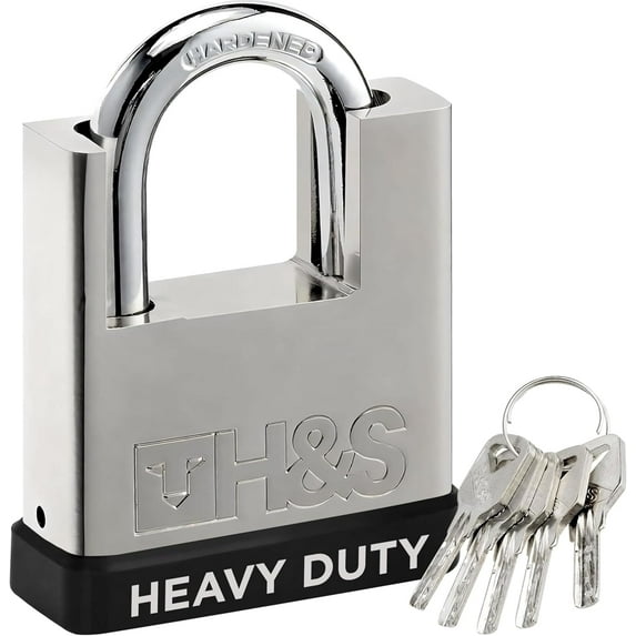 CERPXFF-High Security Padlock with Key - 60mm Pad Lock & 5 Keys - Heavy ...