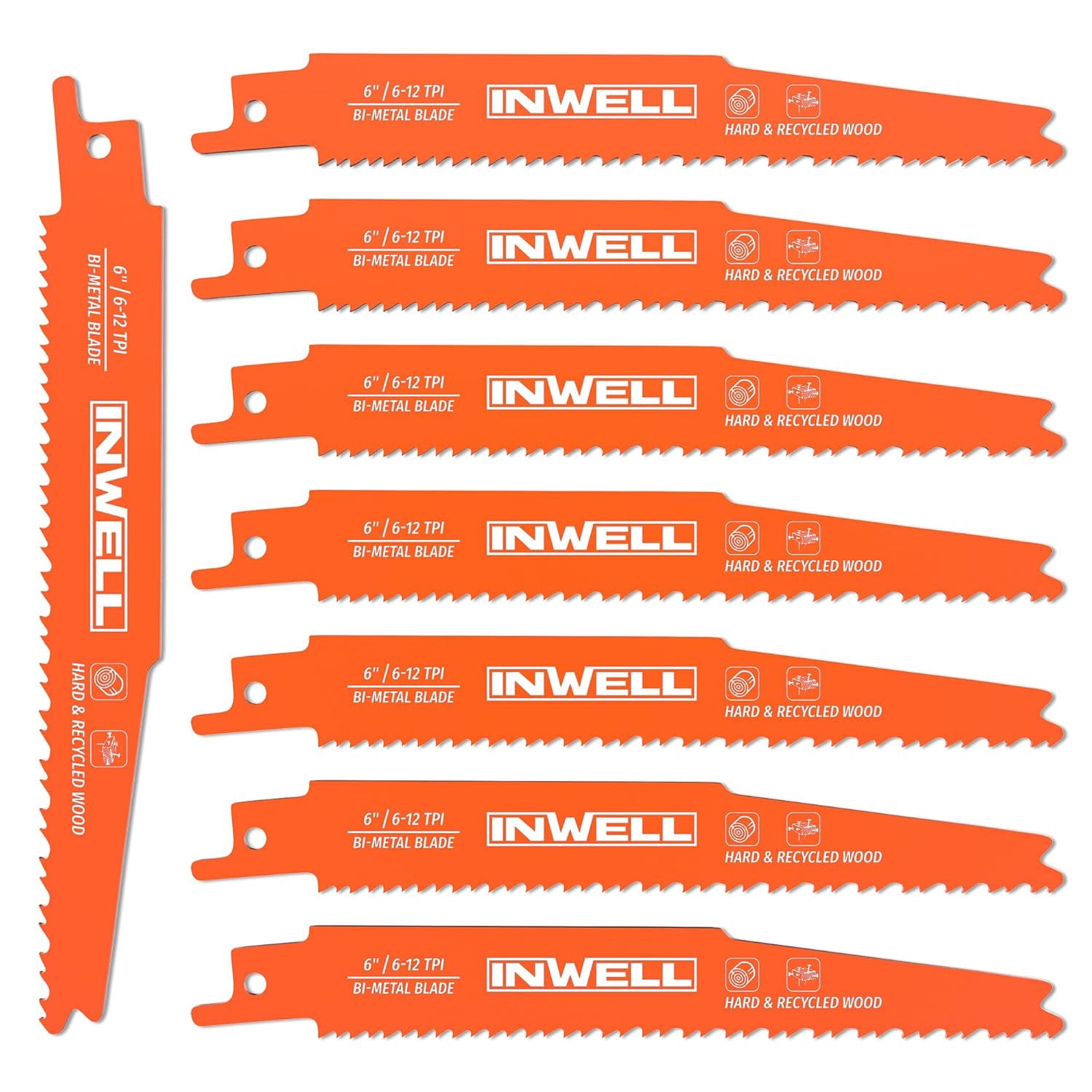 CERPXFF-INWELL Reciprocating Saw Blades, 6 Inch 6/12TPI Saw Blades for ...