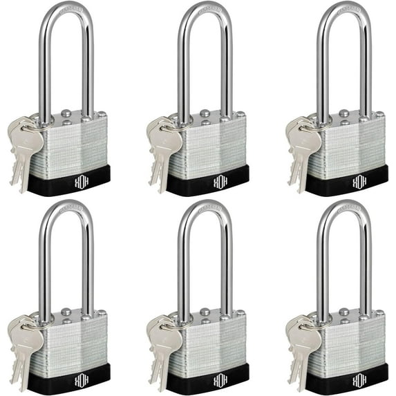 CERPXFF-Keyed-Alike Padlocks w/ 2” Long Hardened Shackle, 1-9/16” Wide ...