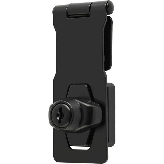 CERPXFF-Keyed Hasp Lock,4 Inch Safety Packlock Clasp Hasps Latch,Black ...