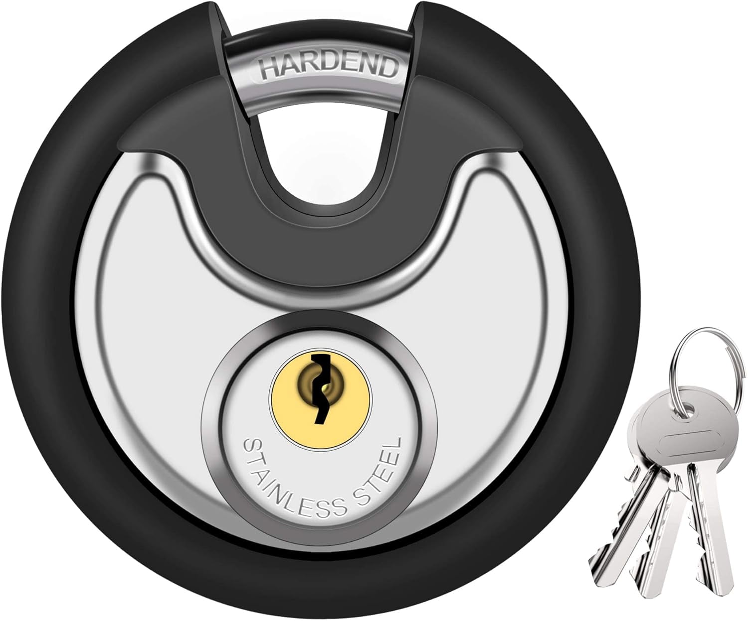 CERPXFF-Keyed Padlock, Stainless Steel Discus Locker Lock Heavy Duty ...