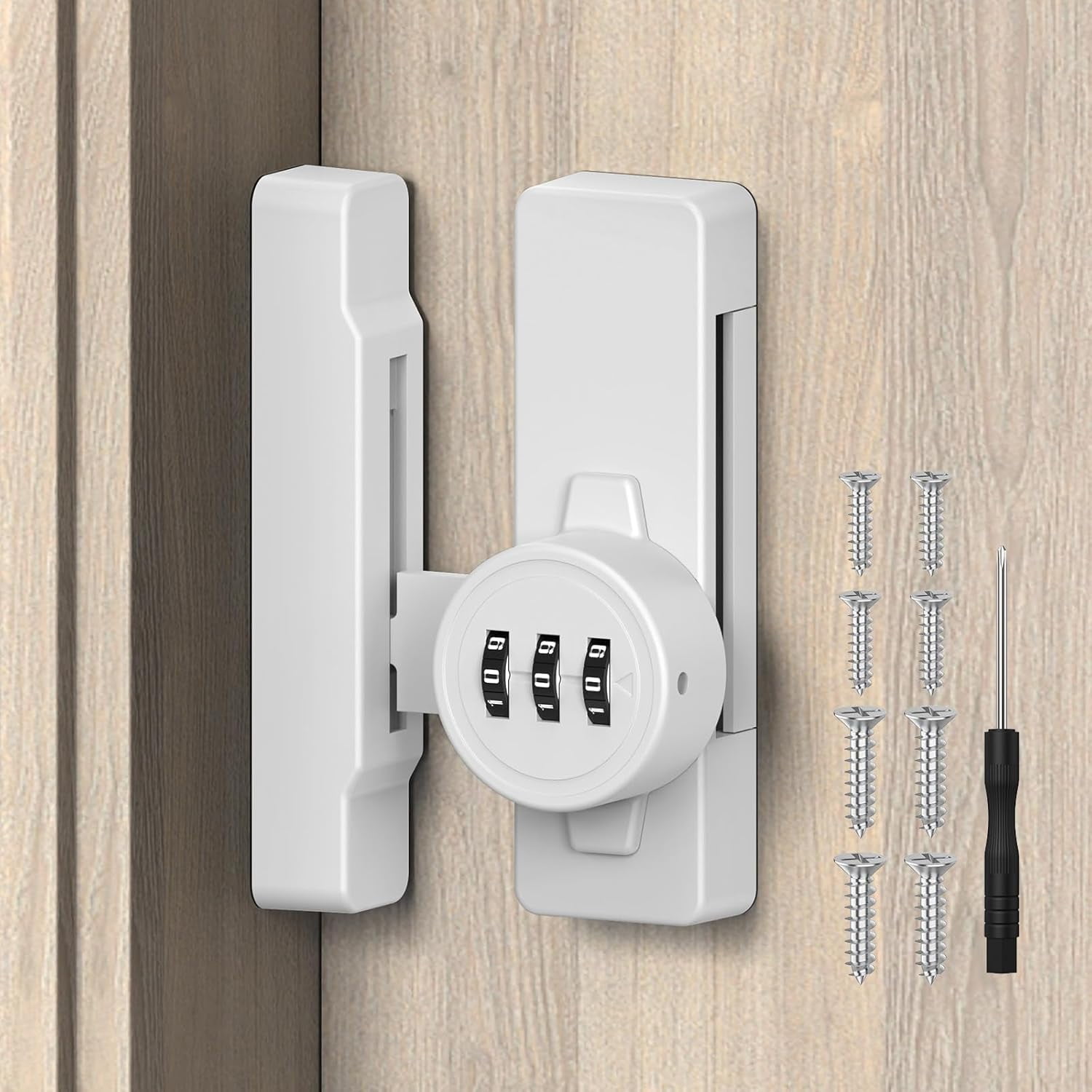 CERPXFF-Keyless Barn Door Lock, 90/180 Degree Combination Flip Gate ...