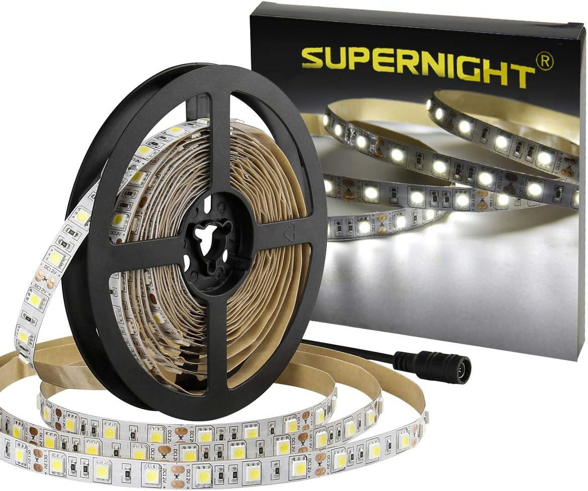 CERPXFF-LED Light Strip White, 6000K Daylight White Lights 16.4 Ft ...