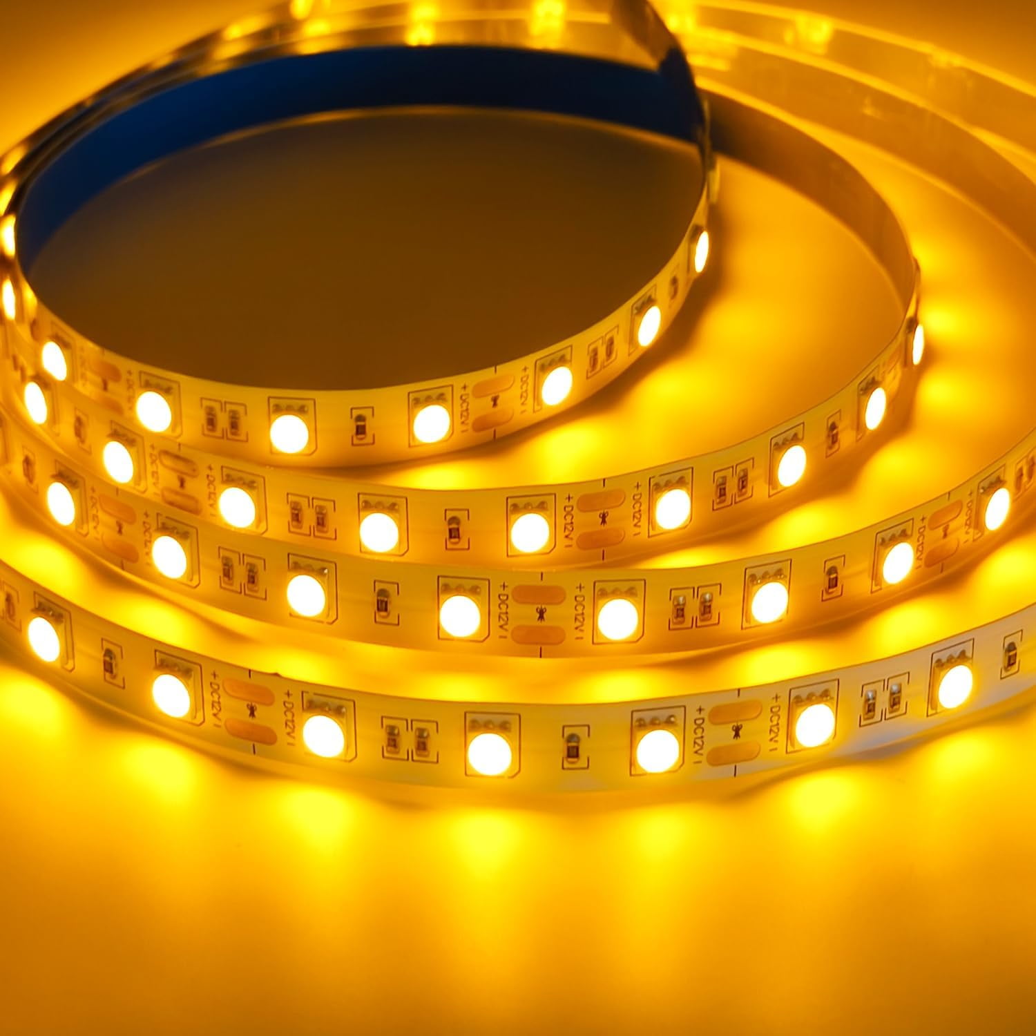 CERPXFF-LED Strip Light Yellow 12V LED Light Strip 16.4ft/5m Flexible ...