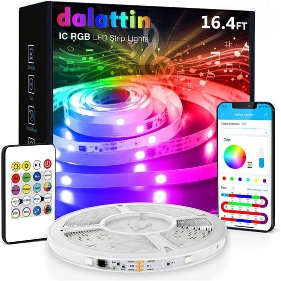 CERPXFF-LED Strip Lights IC+RGB, 5050 Led Lights for Bedroom, DIY ...