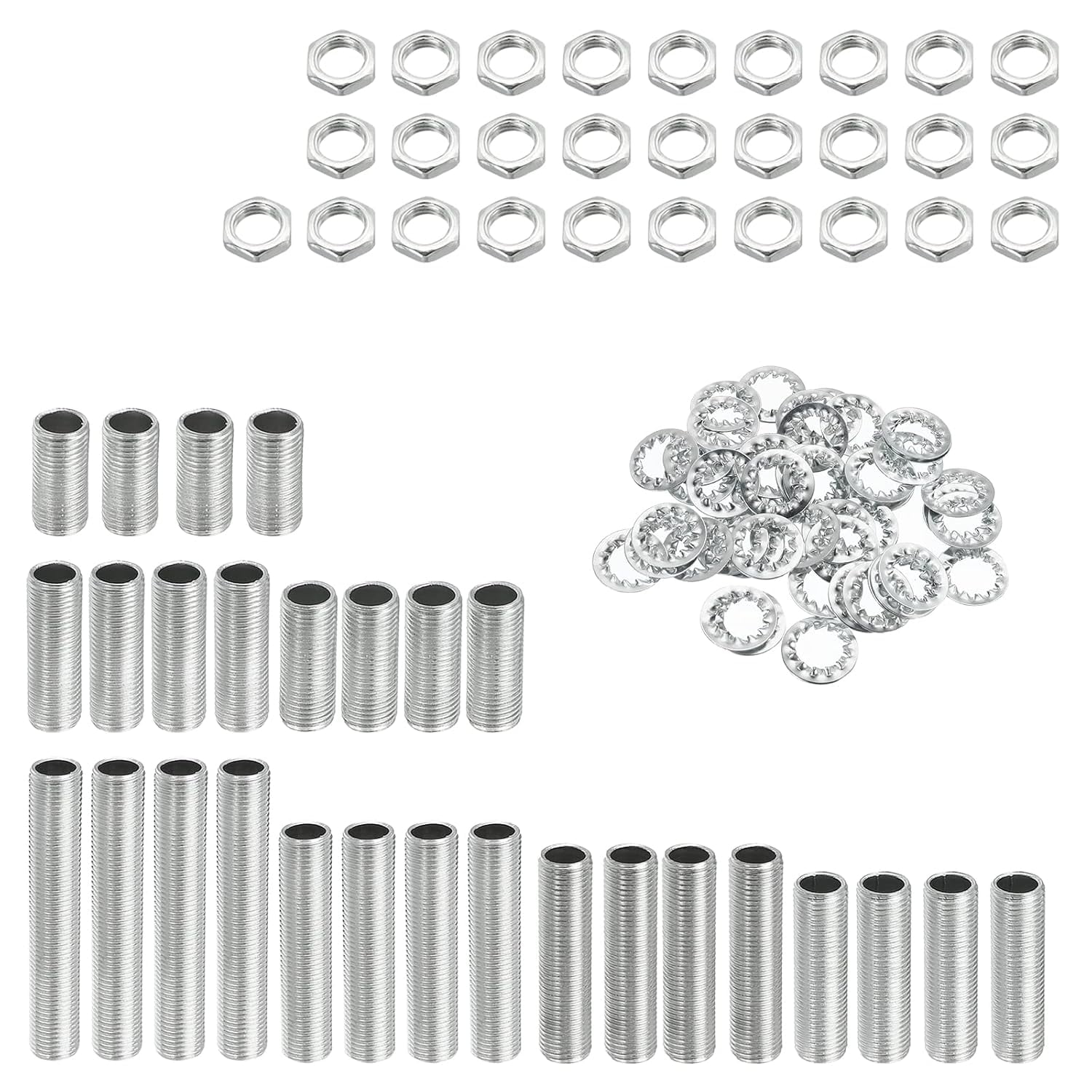 CERPXFF-Lamp Pipe Kit with Lock Nuts Teeth Washers M10 Thread Fasteners ...