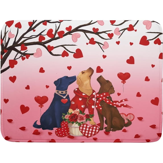 CERPXFF-Love Dog Dish Drying Mat 18"x24" Red Heart Microfiber Dish ...