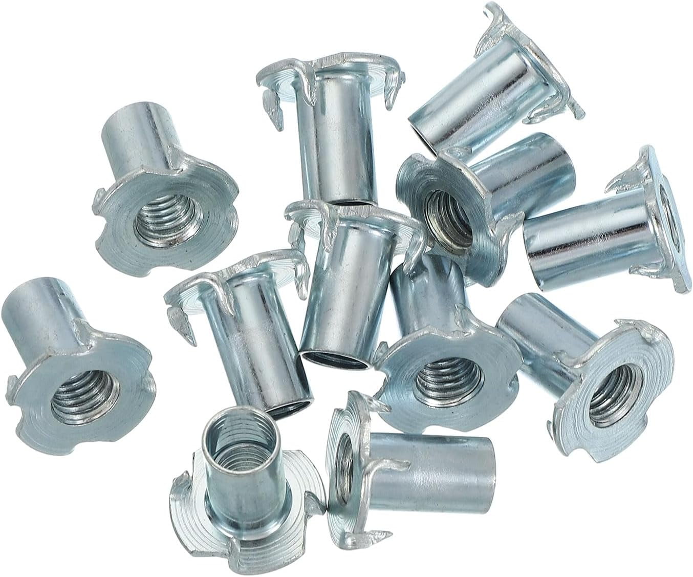 CERPXFF-M10 T-Nuts, 12 Pcs Zinc Plated Steel 4-Pronged Tee Blind Nut 24 ...