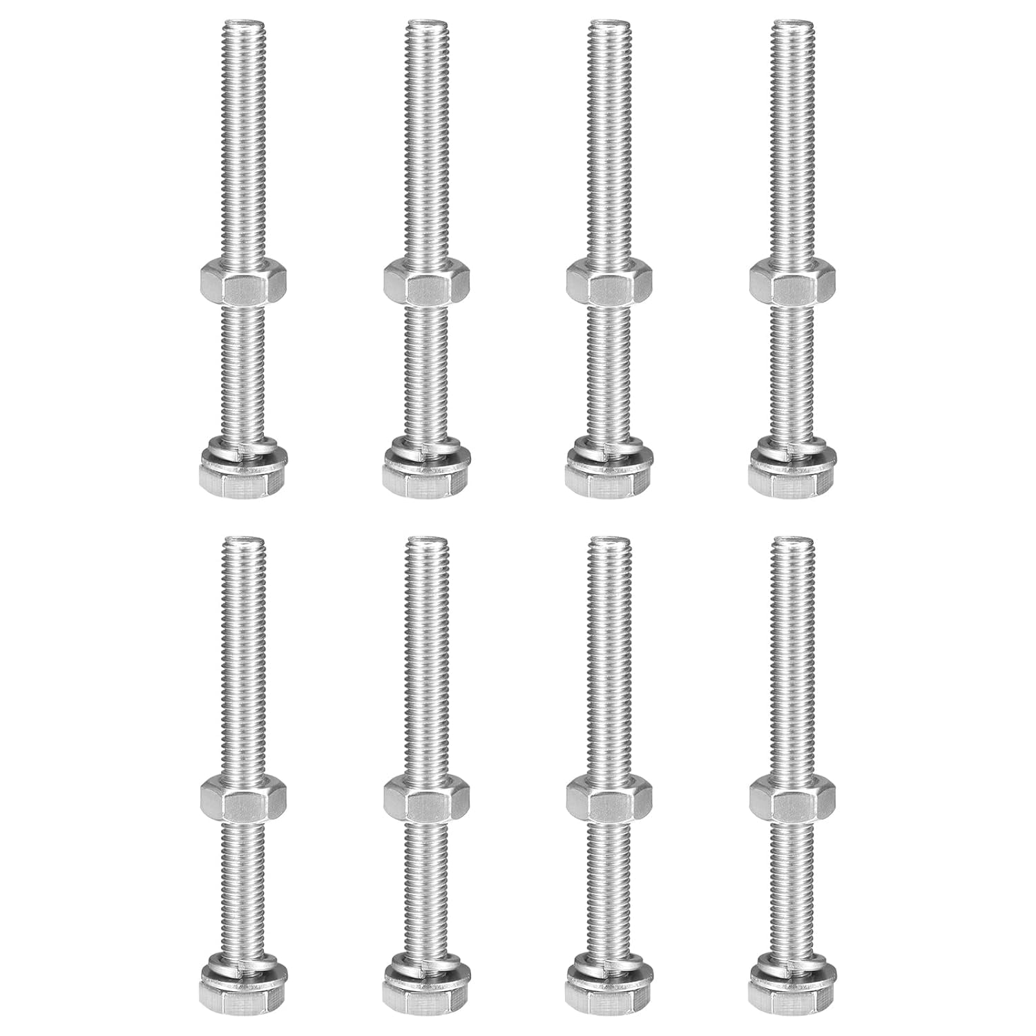 CERPXFF-M10 x 100mm Hex Head Screws Bolts, Nuts, Flat & Lock Washers ...