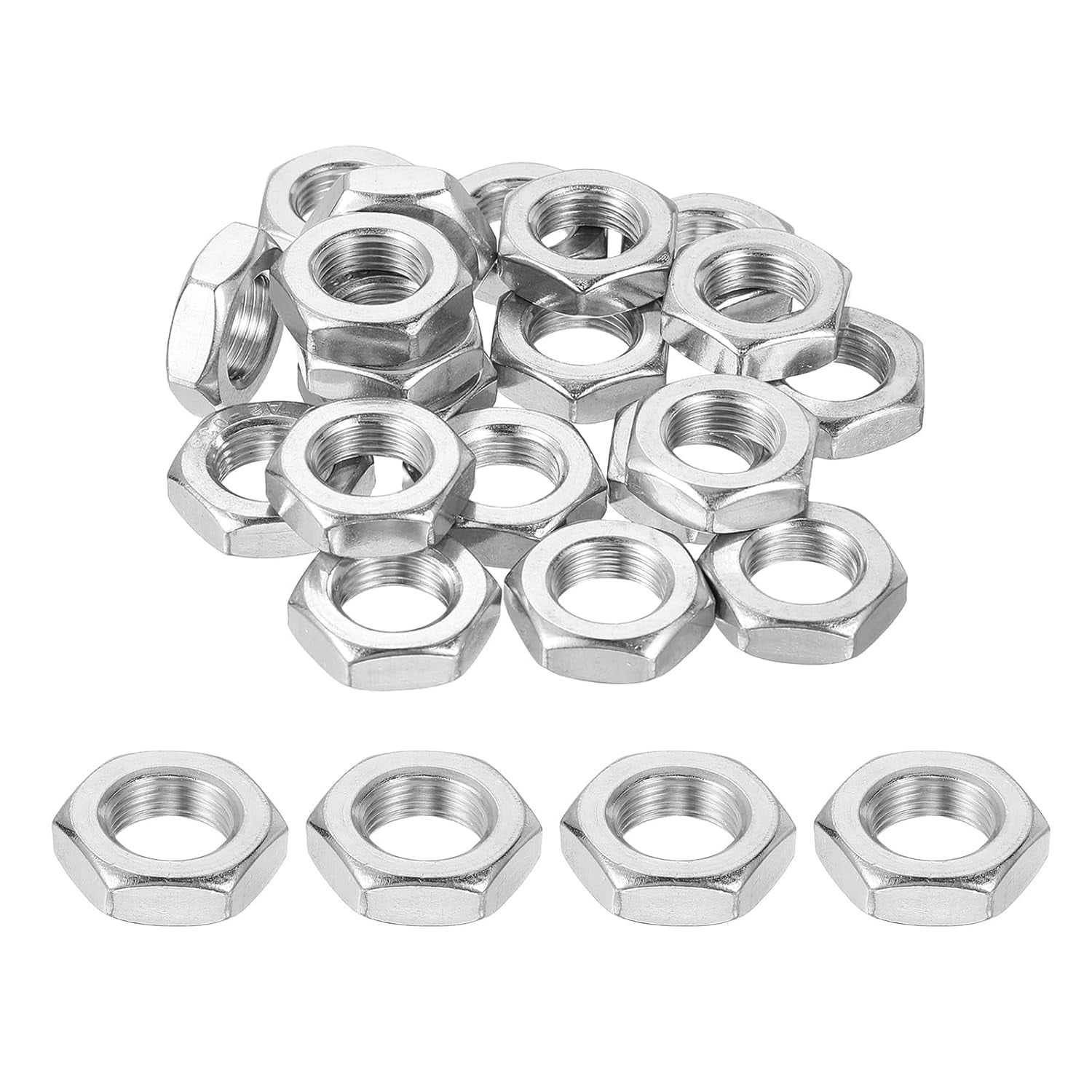 CERPXFF-M12x1mm Hex Nuts, 24Pcs 304 Stainless Steel Metric Fine Thread ...