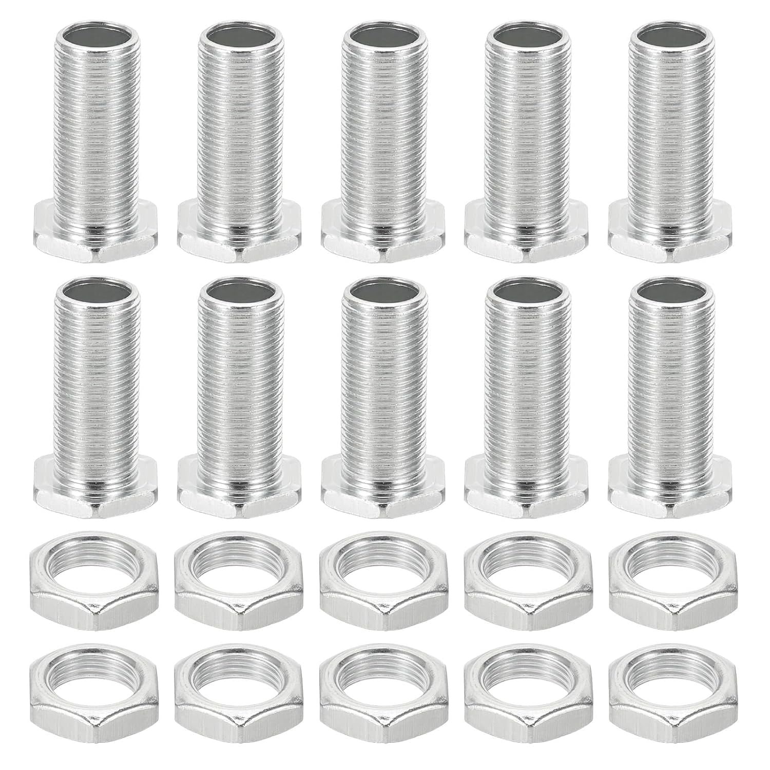 CERPXFF-M12x30mm Hex Bolts and Nuts Kit, 10 Set Fine Thread Hollow ...