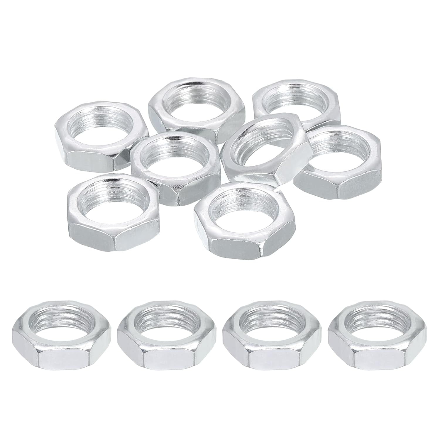 CERPXFF-M14x1.5x6mm Steel Hex Nuts, 12Pcs Metric Fine Thread Carbon ...