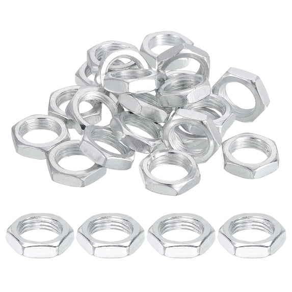 CERPXFF-M16x1.5x6mm Steel Hex Nuts, 25Pcs Metric Fine Thread Carbon ...