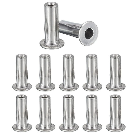 CERPXFF-M8 Multi-Grip Rivet Nuts, 12pcs Pre-Bulbed Shank Flat Head ...