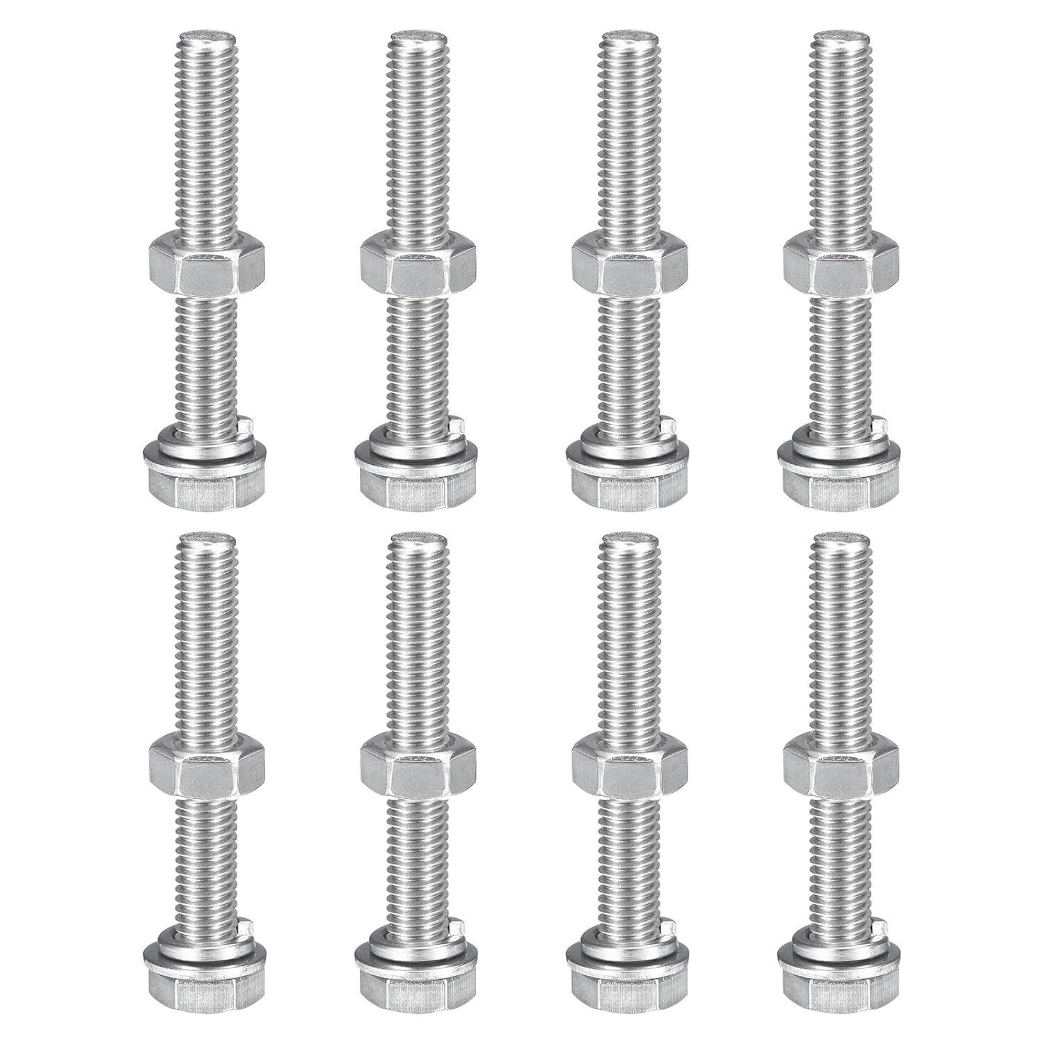 CERPXFF-M8 x 55mm Hex Head Screws Bolts, Nuts, Flat & Lock Washers Kits ...
