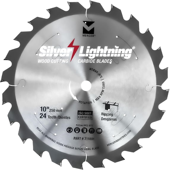 CERPXFF-Mercer Abrasives 711001 24-Tooth ATB Carbide Wood Cutting Blade ...