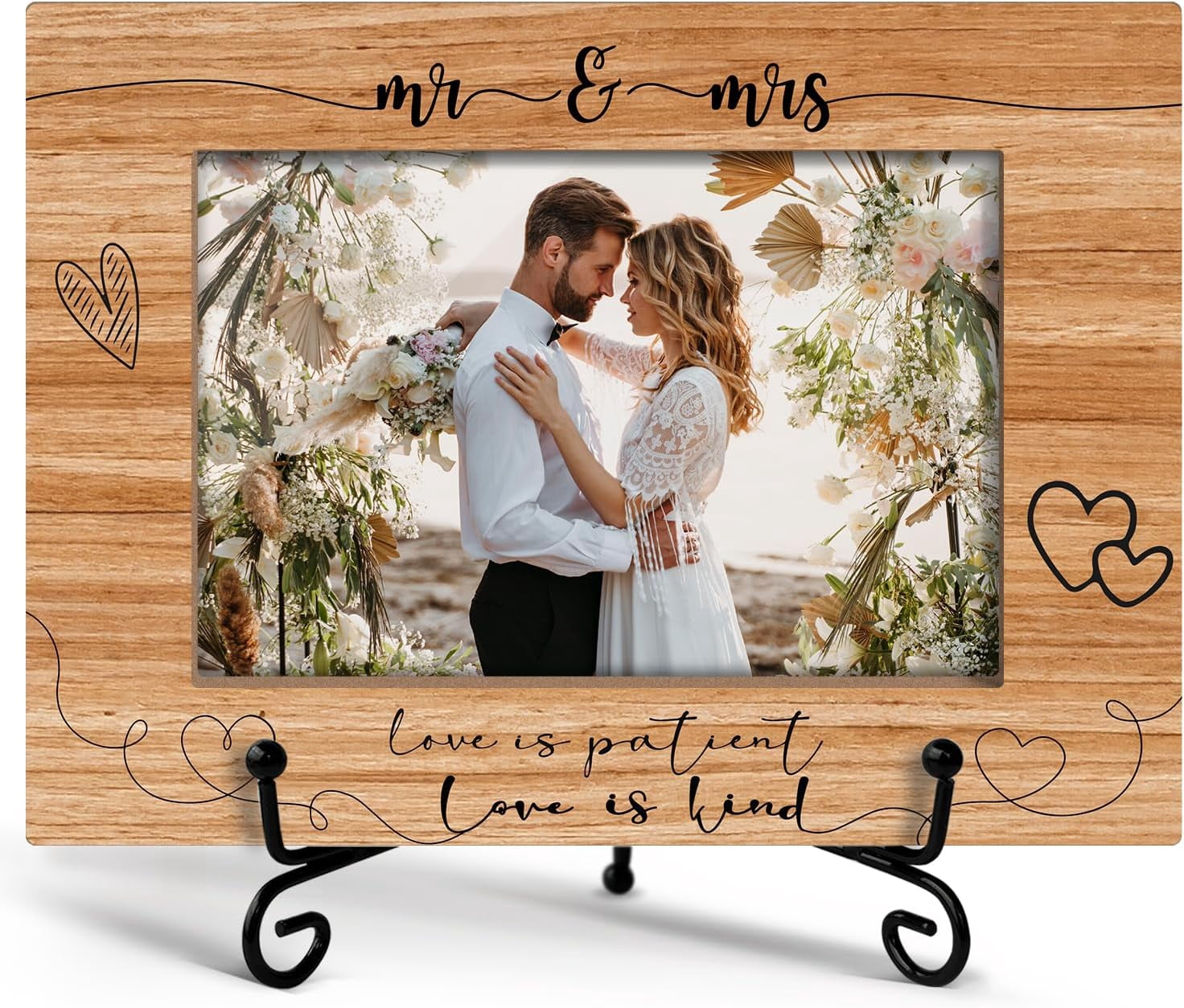 CERPXFF-Mr & Mrs Picture Frame - Love Is Patient Love Is Kind, Newlywed ...