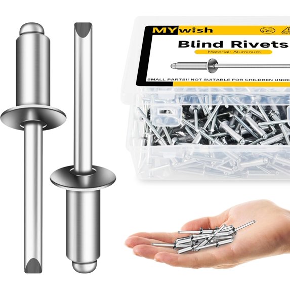 CERPXFF-Mywish (140Pcs) 1/4" x 5/8" Blind Pop Rivets Aluminum Grip and ...