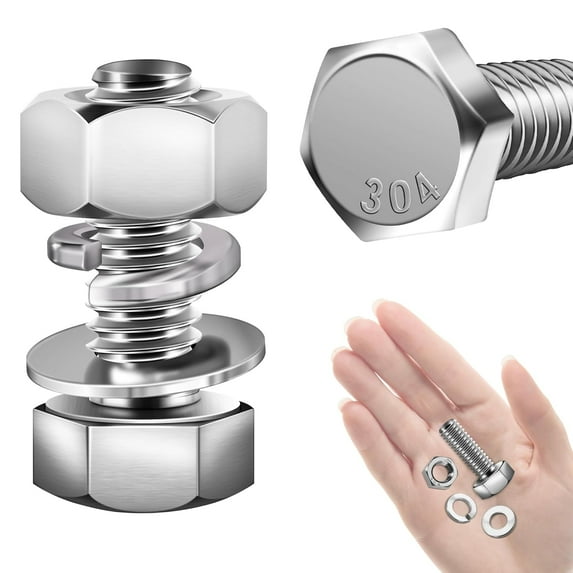 CERPXFF-Mywish (8 Sets) 3/8-16x1 Hex Head Assorted Screws Nuts and ...