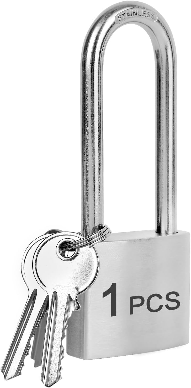 CERPXFF-Outdoor Weatherproof Padlock, 1 Pcs Stainless Heavy Duty ...