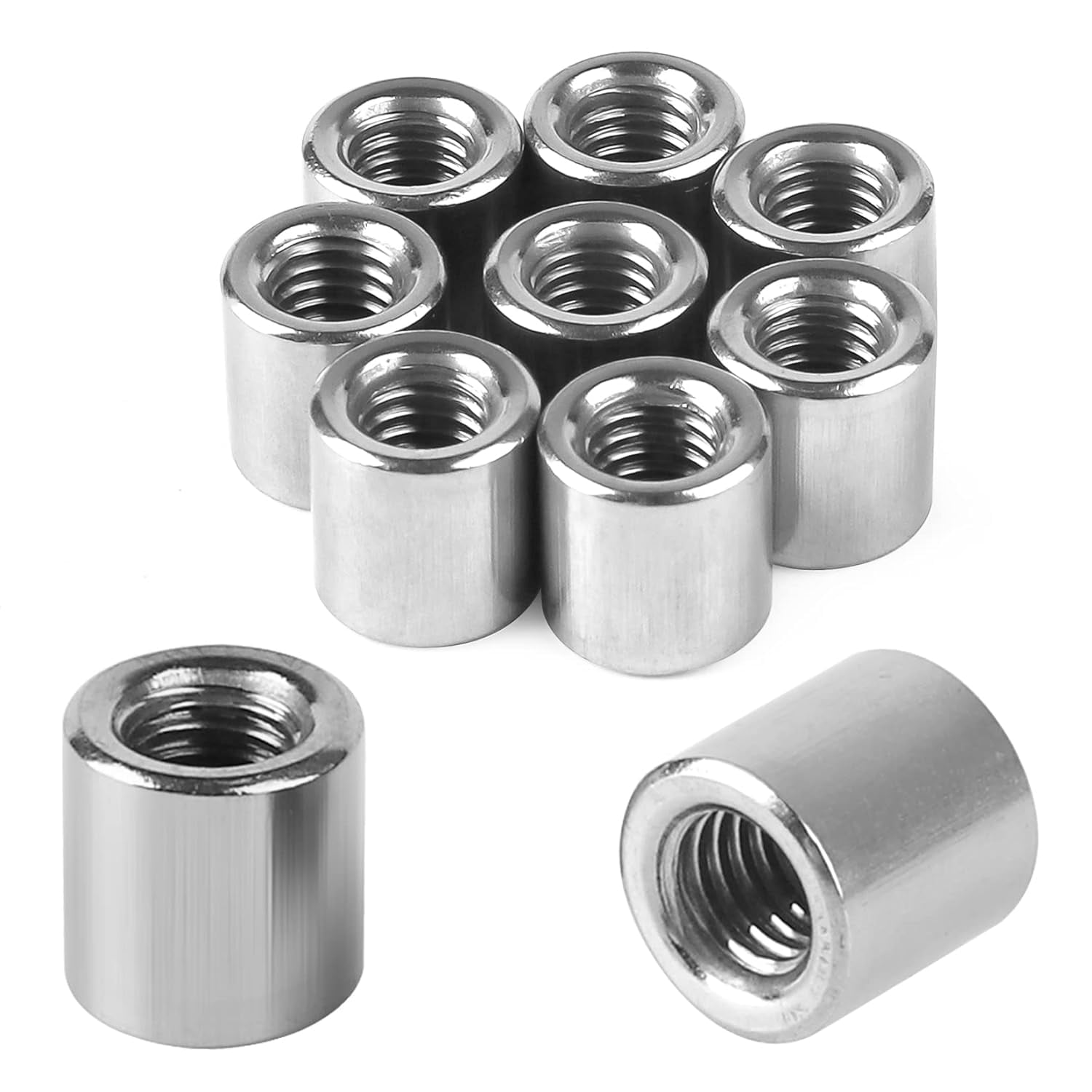 CERPXFF-Pack of 10 M8 Round Connector Nuts, 304 Stainless Steel ...