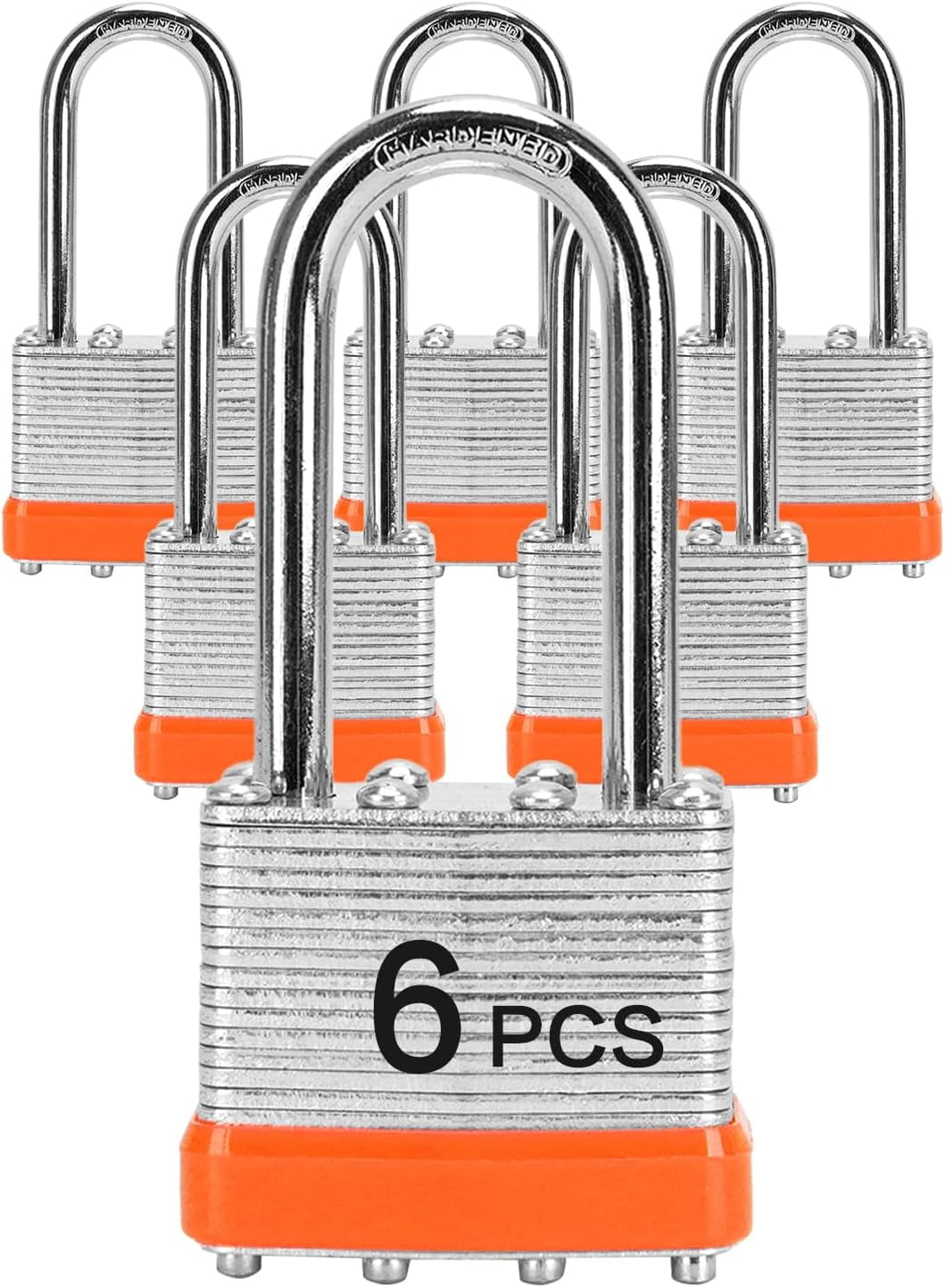 CERPXFF-Padlocks with Same Key, 6 Pcs Laminated Keyed Padlock (1-9/16 ...
