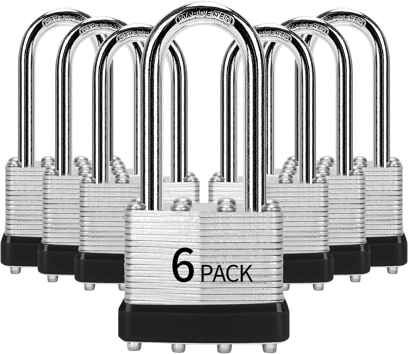 CERPXFF-Padlocks Keyed Alike, Pack of 6, Laminated Steel Keyed Lock (1 ...