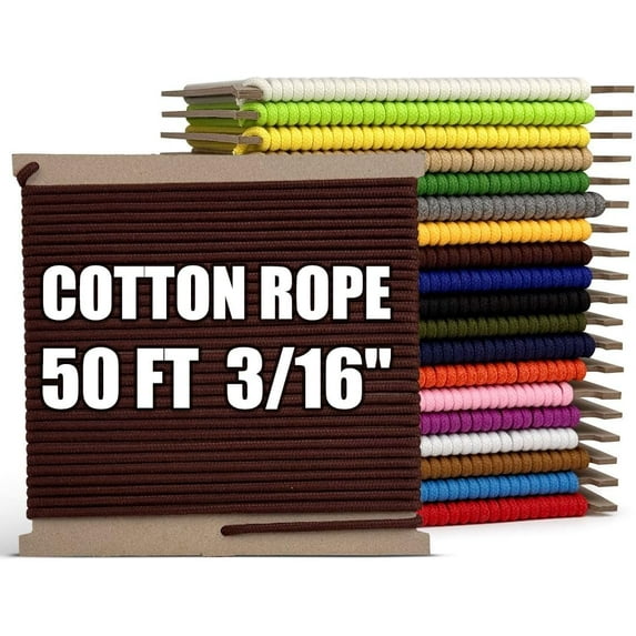 CERPXFF-PerkHomy 500lb Cotton Rope 3/16" (5mm) 50 ft Multi Purpose ...