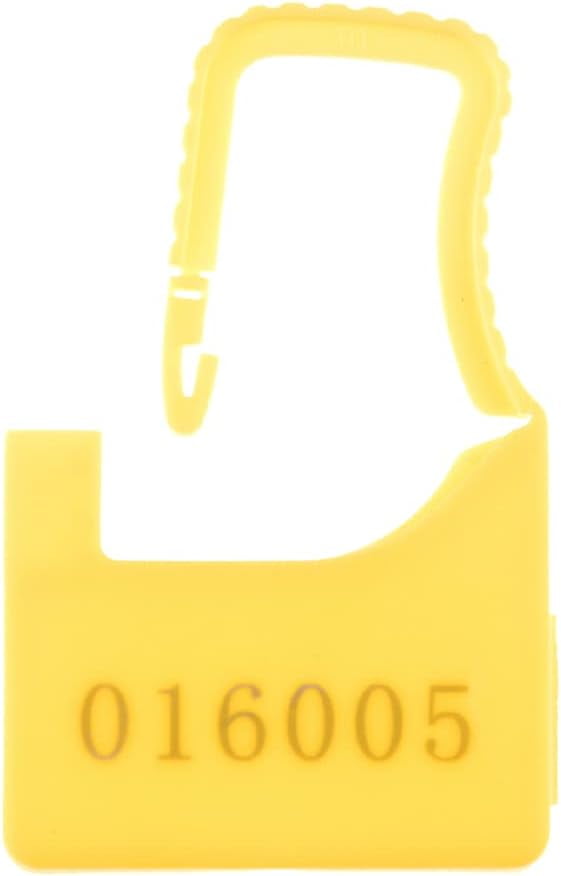 CERPXFF-Plastic Security Tags Padlock Seal Small Locks Numbered Yellow ...