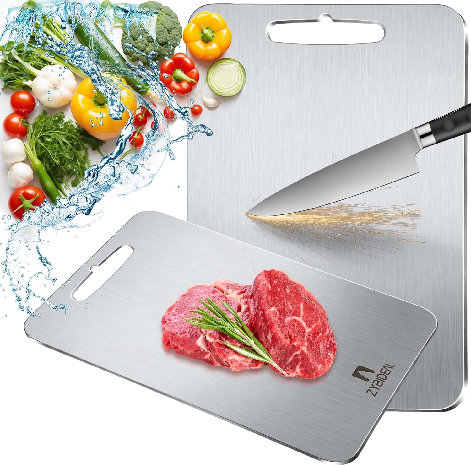 CERPXFF-Pure Titanium Cutting Board, Stainless Cutting Boards for ...