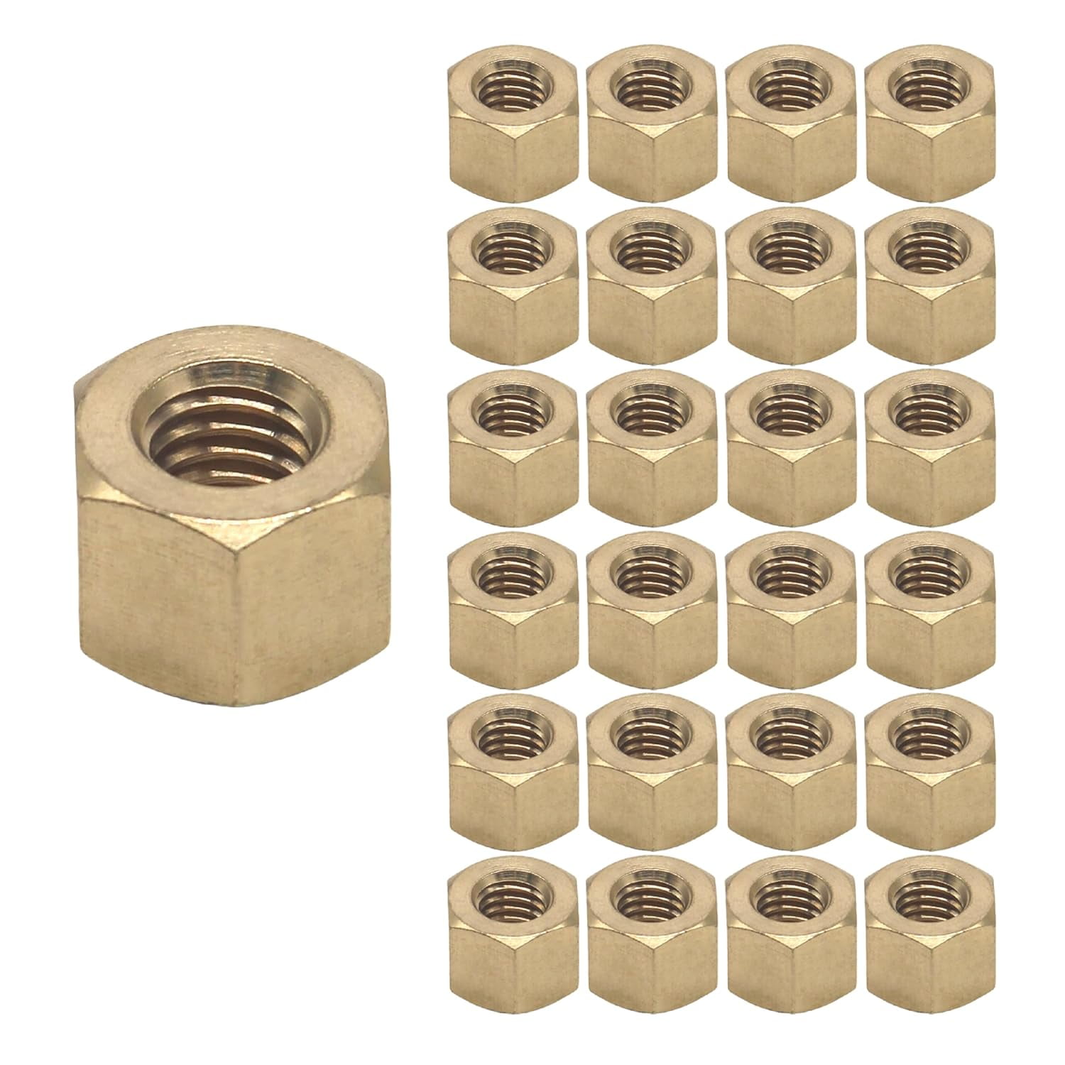 CERPXFF-(R) Heavy Duty Thread Hex Nuts 3/8"-16, Solid Brass Hex Nut ...
