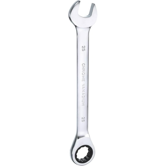 CERPXFF-Ratcheting Wrench 25mm Metric 12PT Cr-V Polished Chromed ...