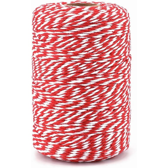 CERPXFF-Red White String, 2MM 656 Feet White and Red Cotton String ...
