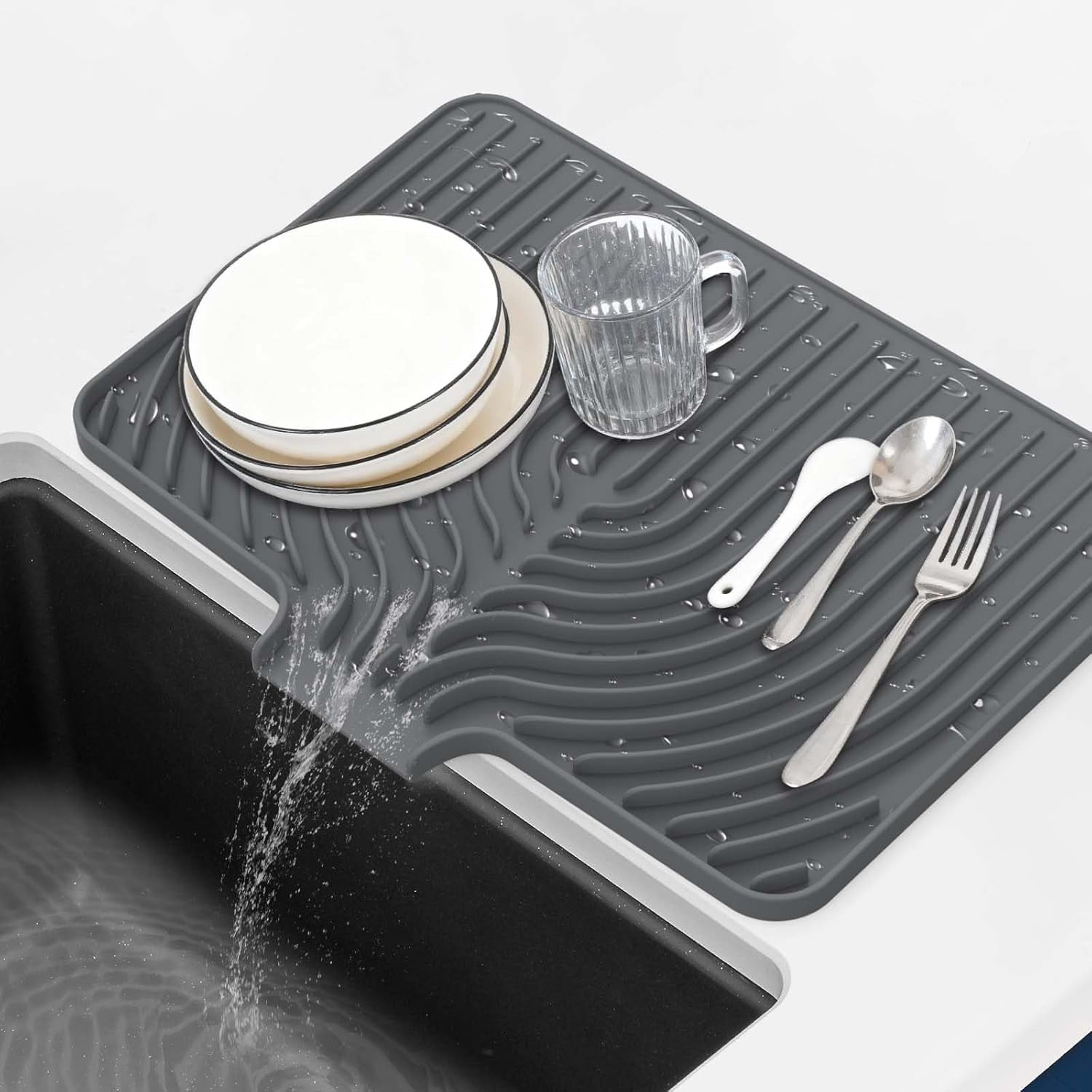 CERPXFF-Silicone Dish Drying Mat,17.7" x 11.8 " Drying Matt Kitchen ...