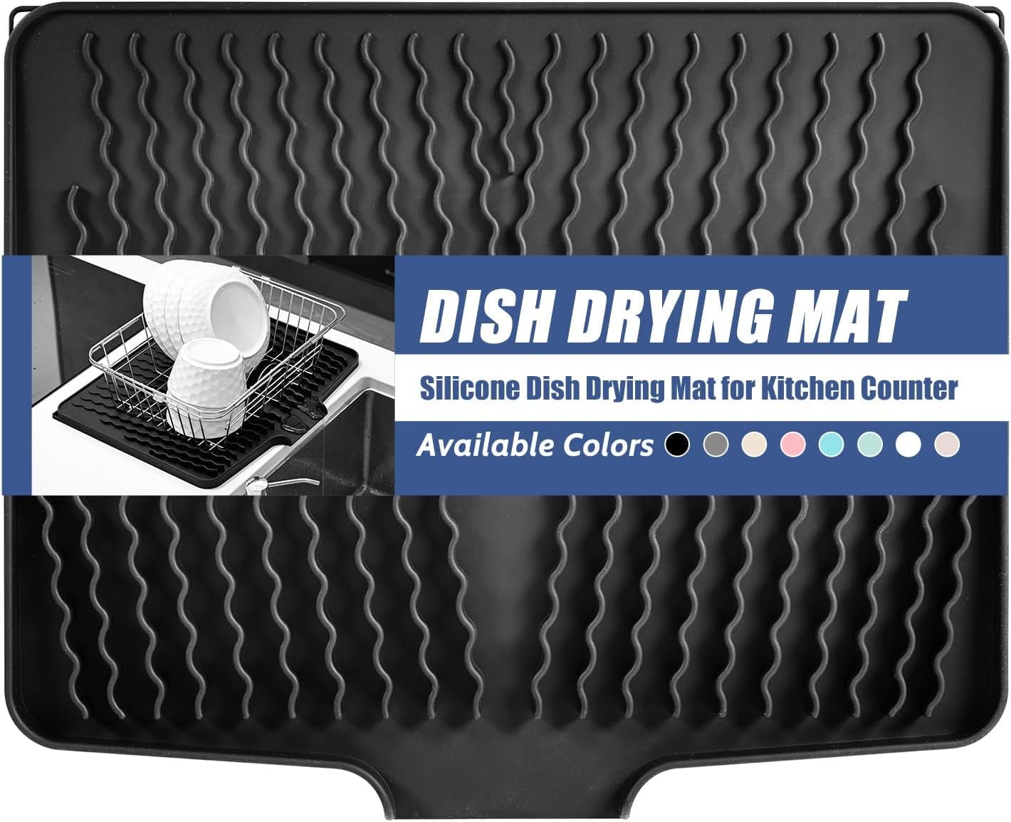 CERPXFF-Silicone Dish Drying Mat for Kitchen Counter or Sink , Heat ...