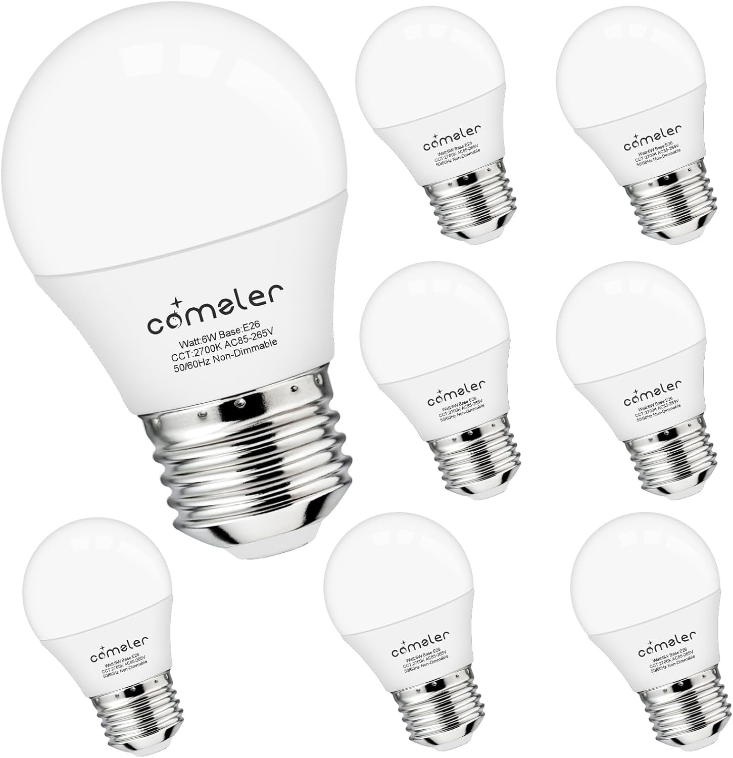 CERPXFF-Small Light Bulb, 60W Equivalent Light Bulbs, 6W 2700K Soft ...