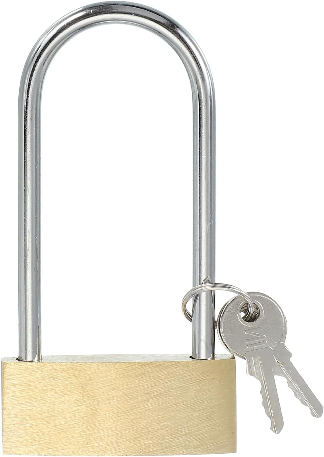 CERPXFF-Solid Brass Padlocks 3.8", 1 Pcs Long Shackle Lock Padlock with ...