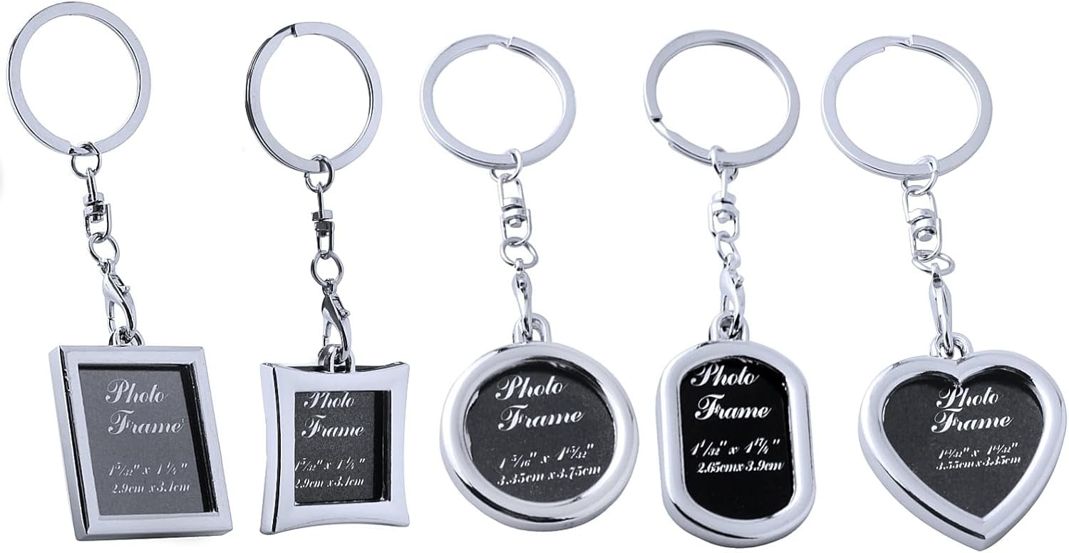CERPXFF-Square Photo Frame Keychain Mini Pendant Picture Frame Keyrings ...
