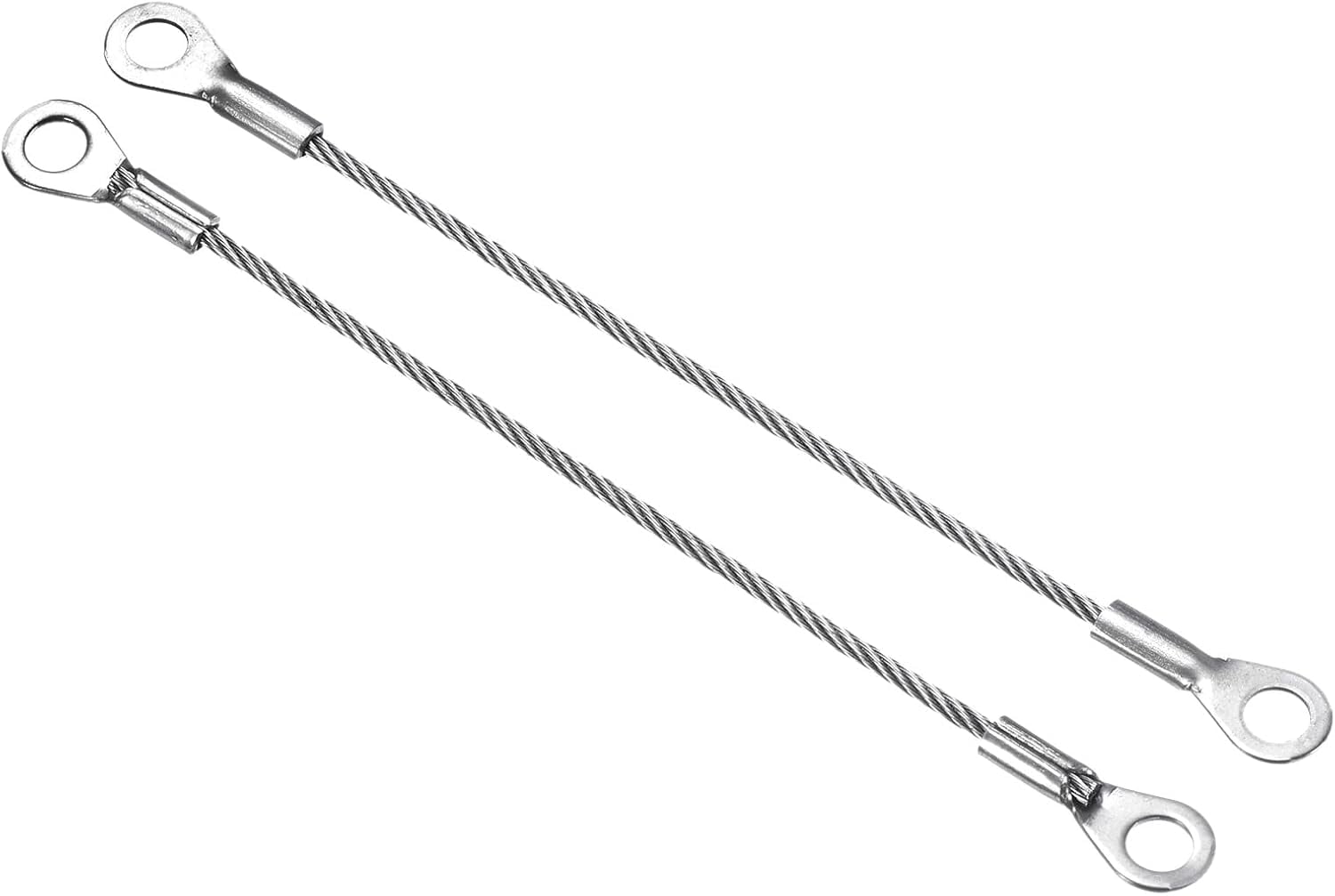 CERPXFF-Stainless Steel Lanyard Cable 2mmx10cm, 6 Pack Eyelets Ended ...