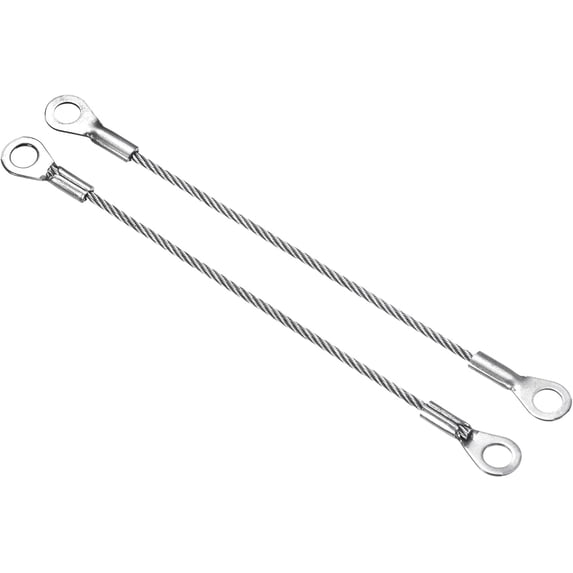 CERPXFF-Stainless Steel Lanyard Cable 2mmx10cm, 6 Pack Eyelets Ended ...