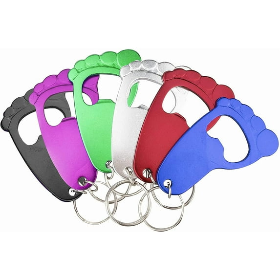 CERPXFF-Swatom Foot Shape Bottle Opener with Keychain Key Tag Chain ...