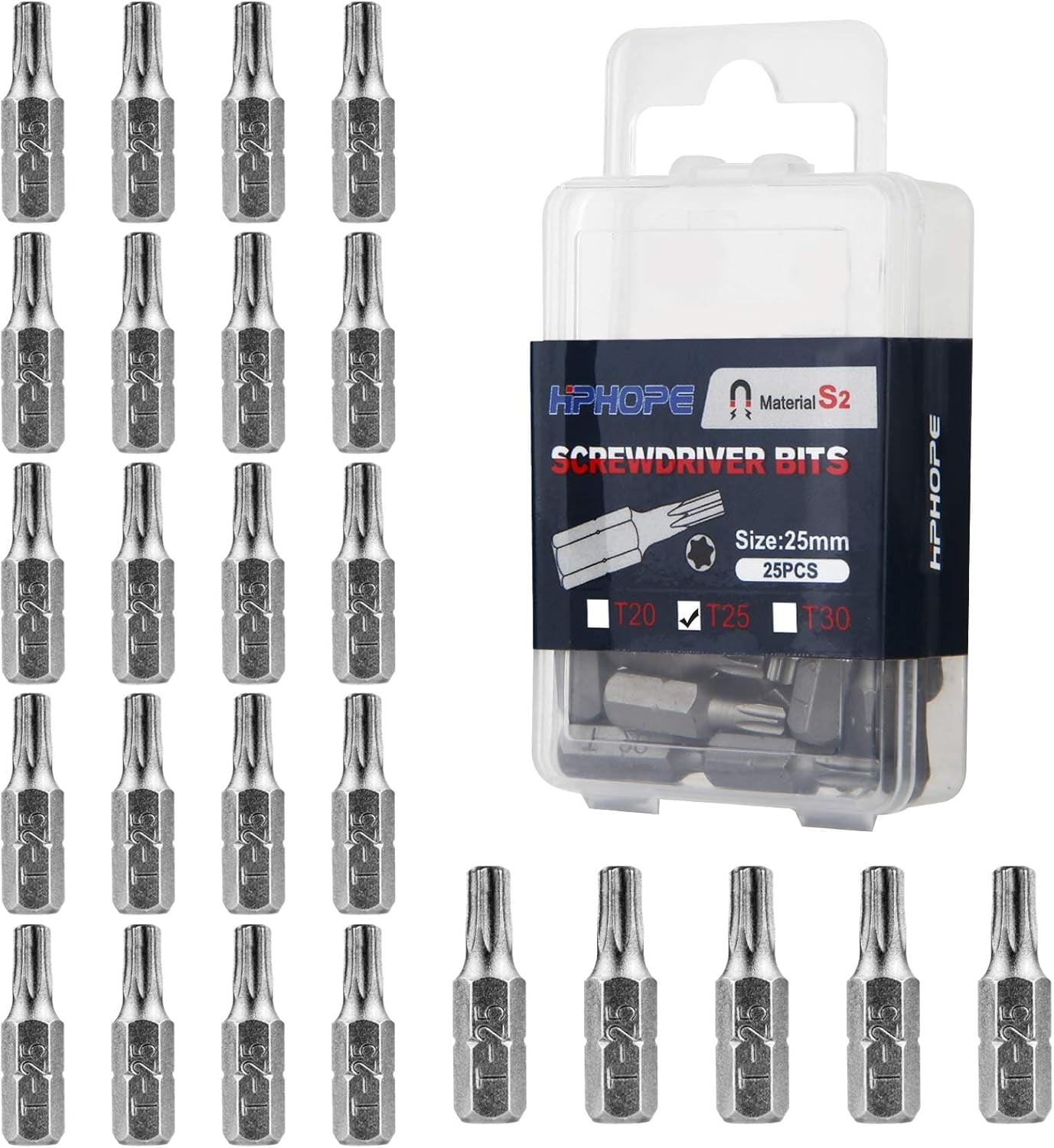 CERPXFF-T25 Screwdriver Bit Set, Torx Bits T25, 1/4" Hexagon Bit ...