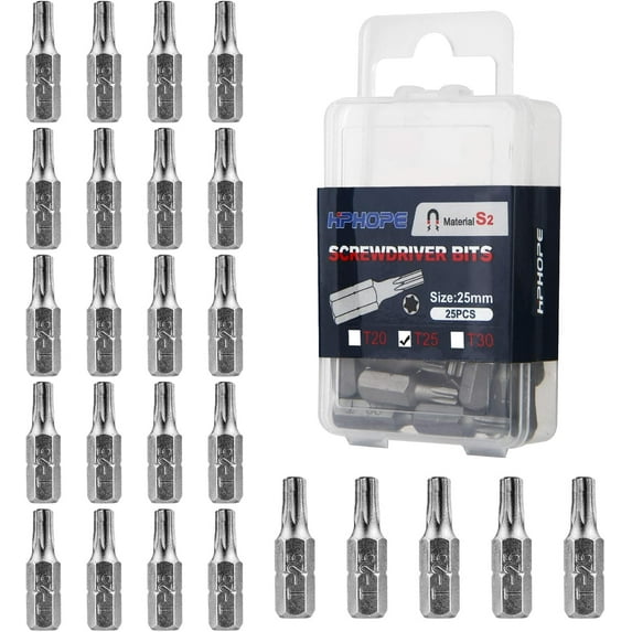 CERPXFF-T25 Screwdriver Bit Set, Torx Bits T25, 1/4" Hexagon Bit ...