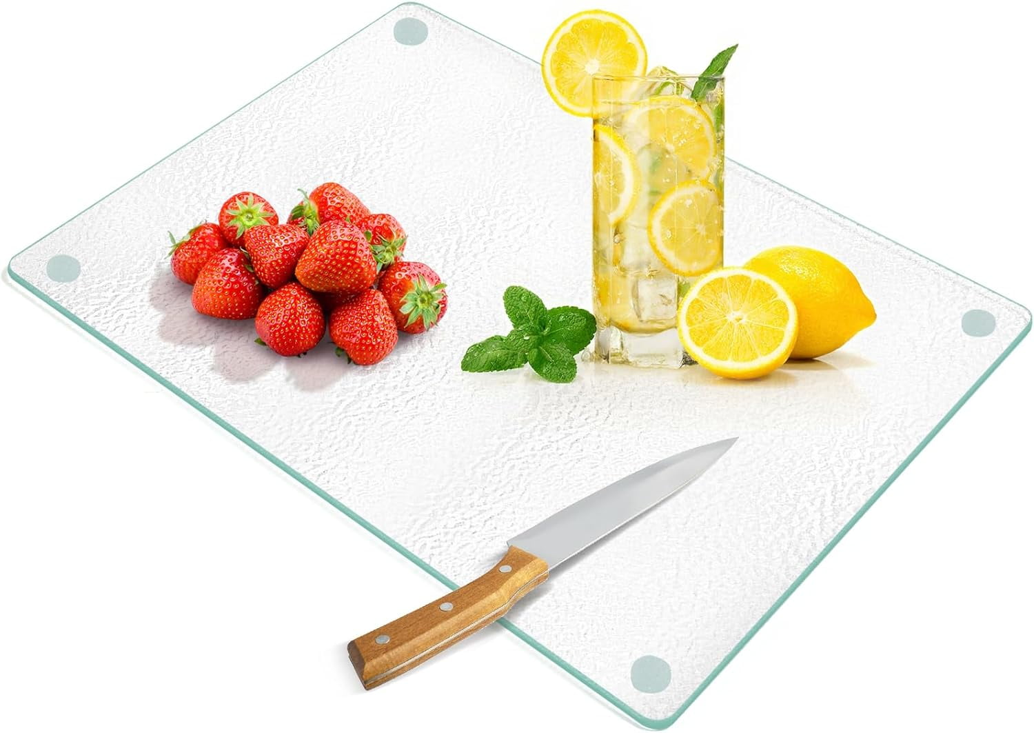 CERPXFF-Tempered Glass Cutting Board for Kitchen Counter, Clear Cutting ...