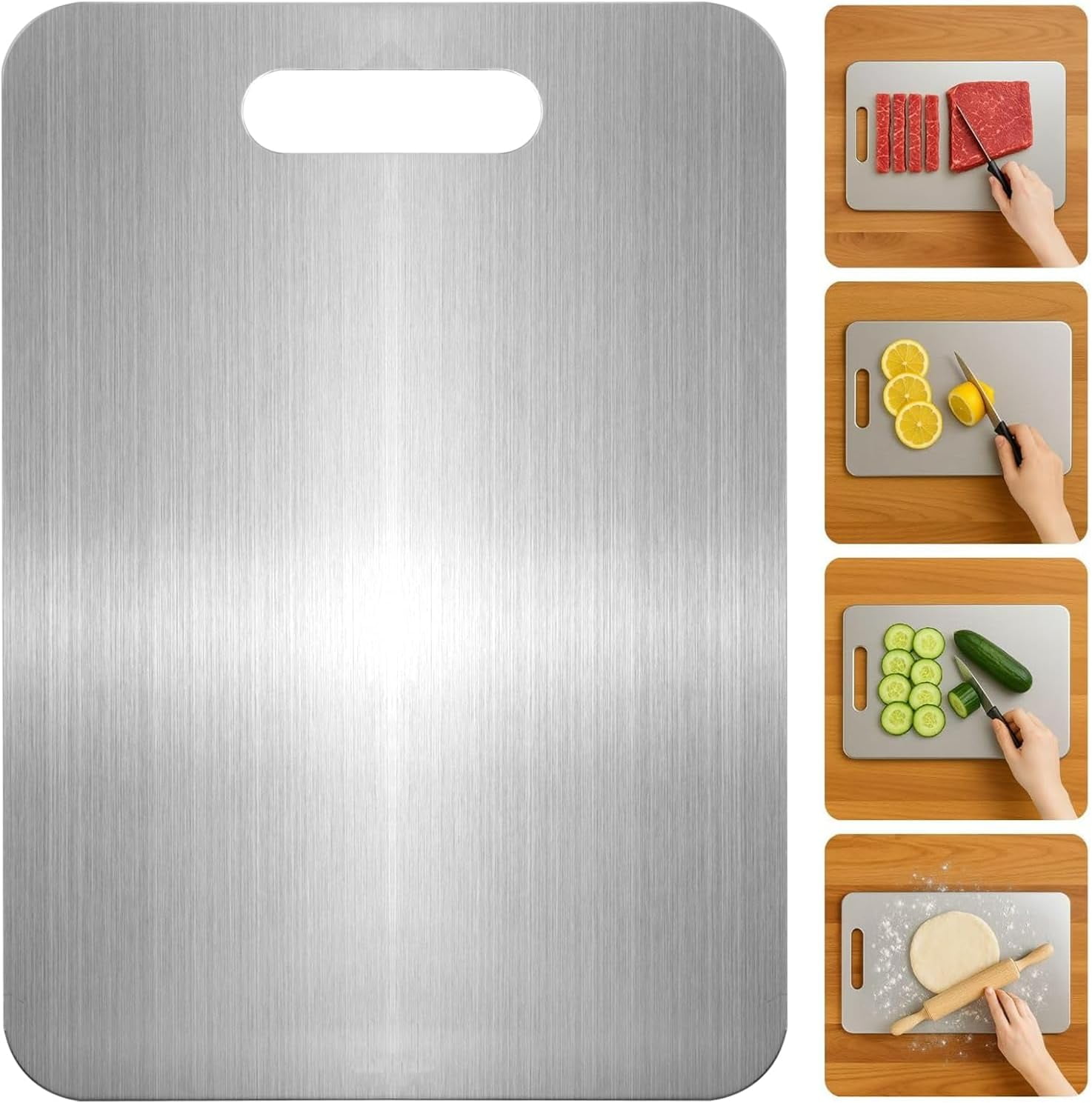 CERPXFF-Titanium Cutting Board for Kitchen - 100% Pure Titanium Cutting ...